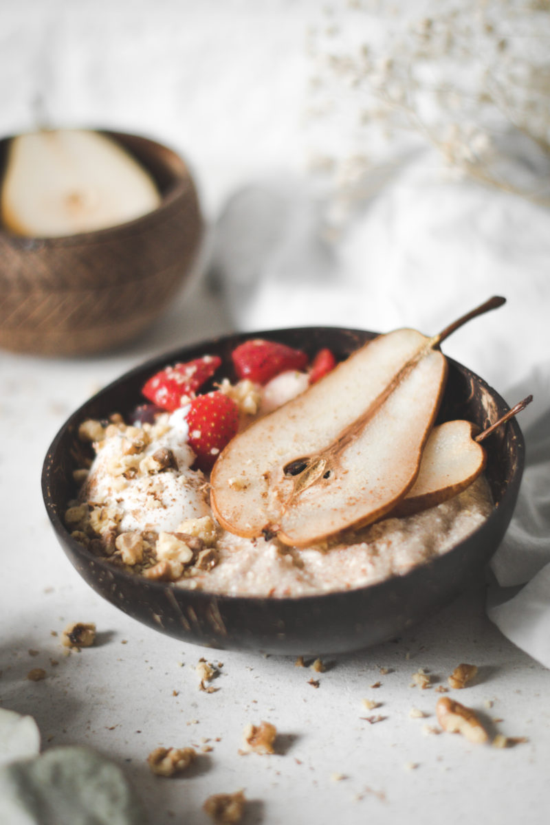 Birnen-Flohsamen-Pudding • Thu Minh Ngo